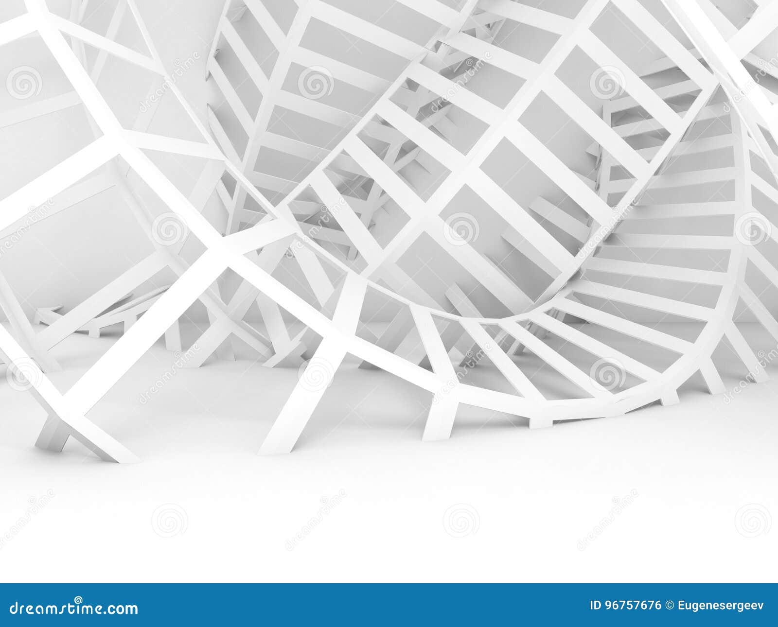 Abstract White Digital Background, Twisted Wire 3d Stock Illustration ...