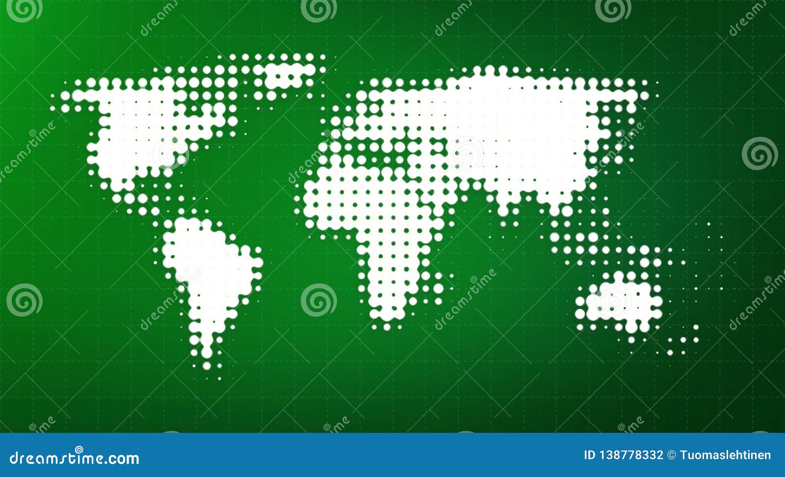 Abstract World Map on Green Background Stock Illustration ...