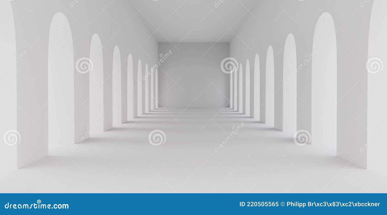 Abstract White Empty Blank Studio Building Interior 3d Render ...