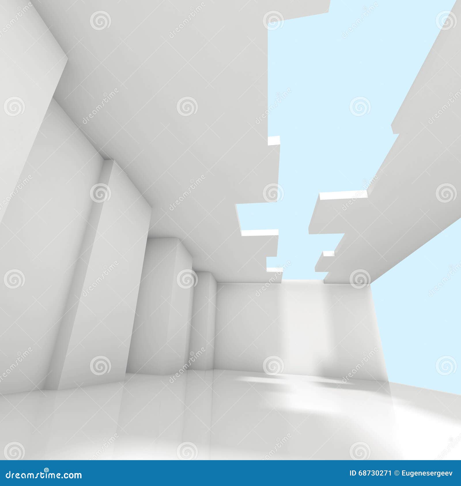 Abstract White Empty Room Interior Background Stock Illustration ...