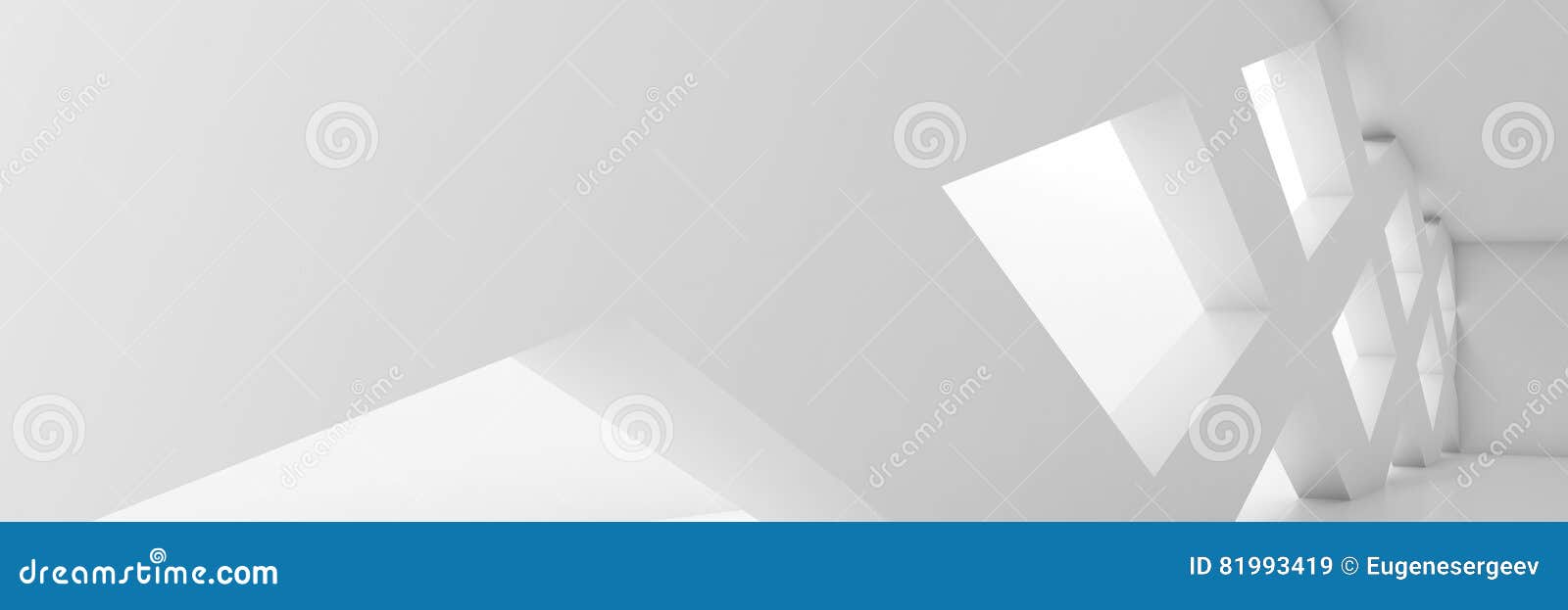 Abstract White Empty Room with Partition Stock Illustration ...