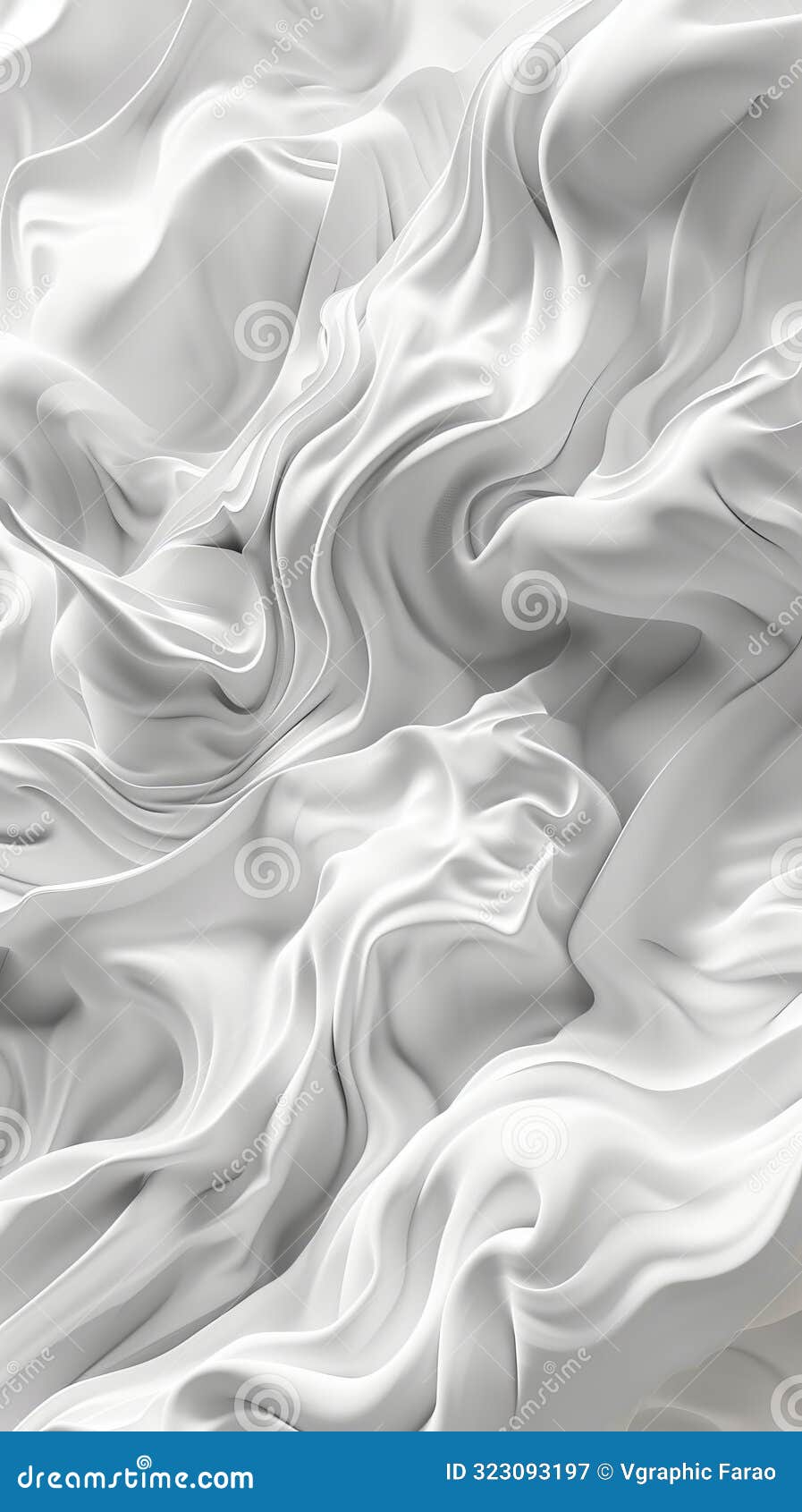 Abstract White Fabric Waves Texture, Flowing and Dynamic Patterns ...