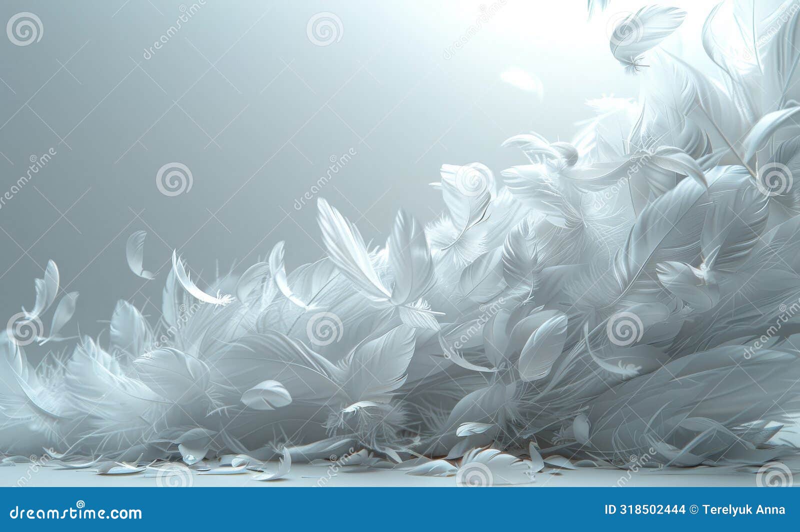 Abstract White Feathers Floating in the Air Stock Photo - Image of ...