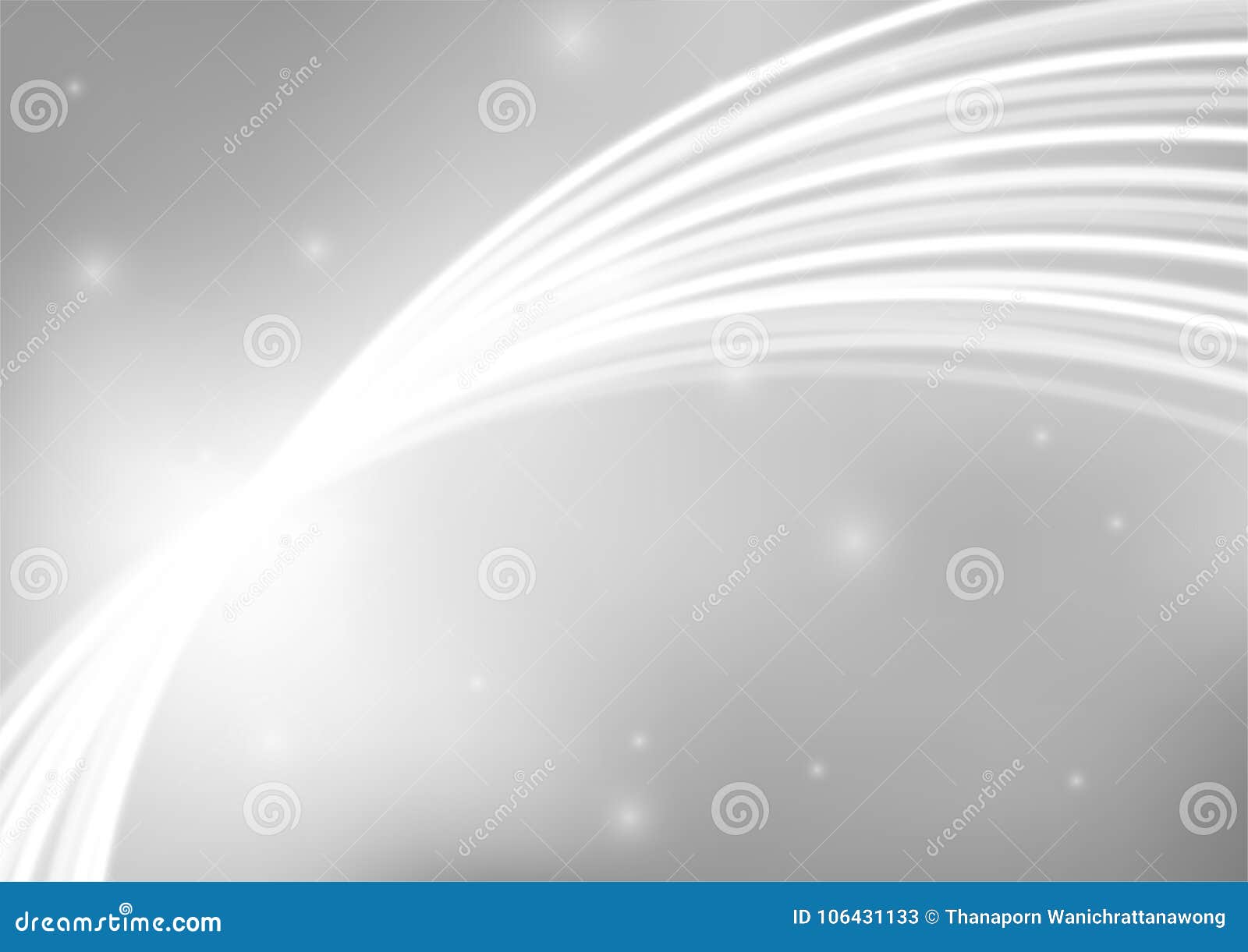Abstract White Flash Line on Gray Gradient Background with Soft Glitter ...