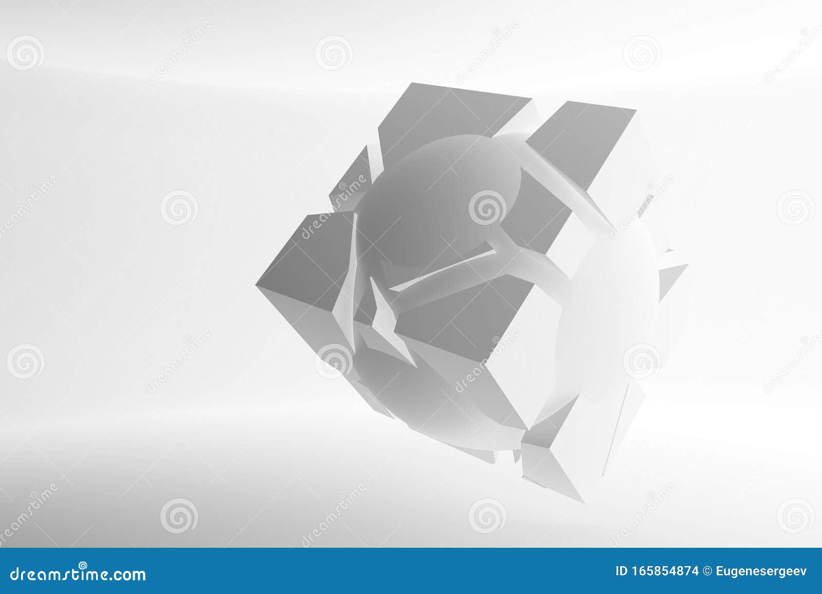 Abstract White Flying Object 3d Stock Illustration - Illustration of ...