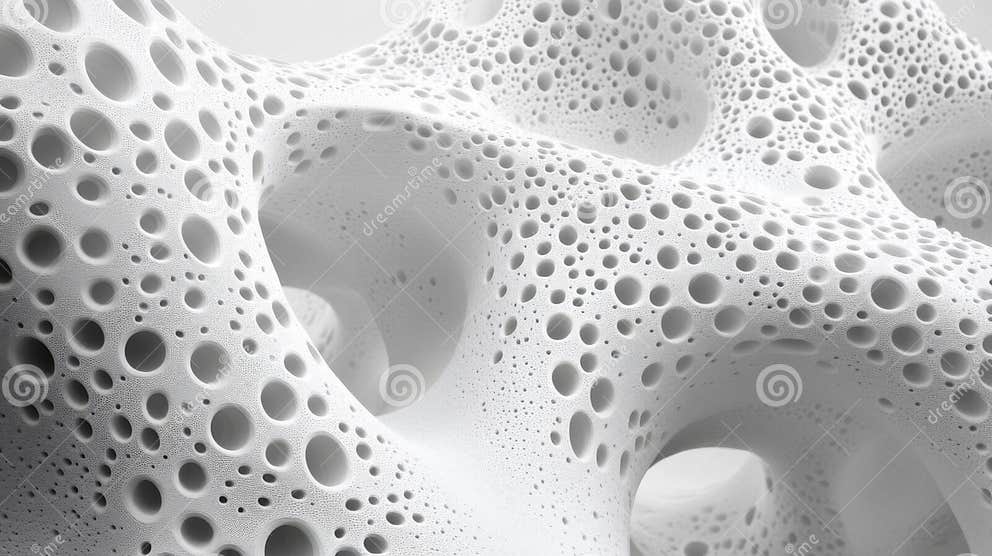 Abstract White Form with Circular Cavities Stock Illustration ...