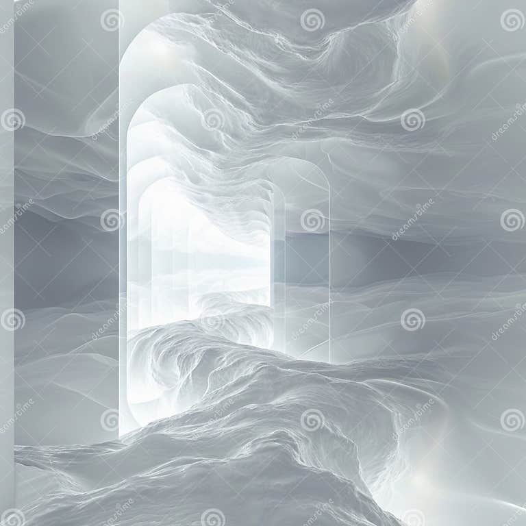Abstract White Futuristic Background with Fractals Stock Illustration - Illustration of ...