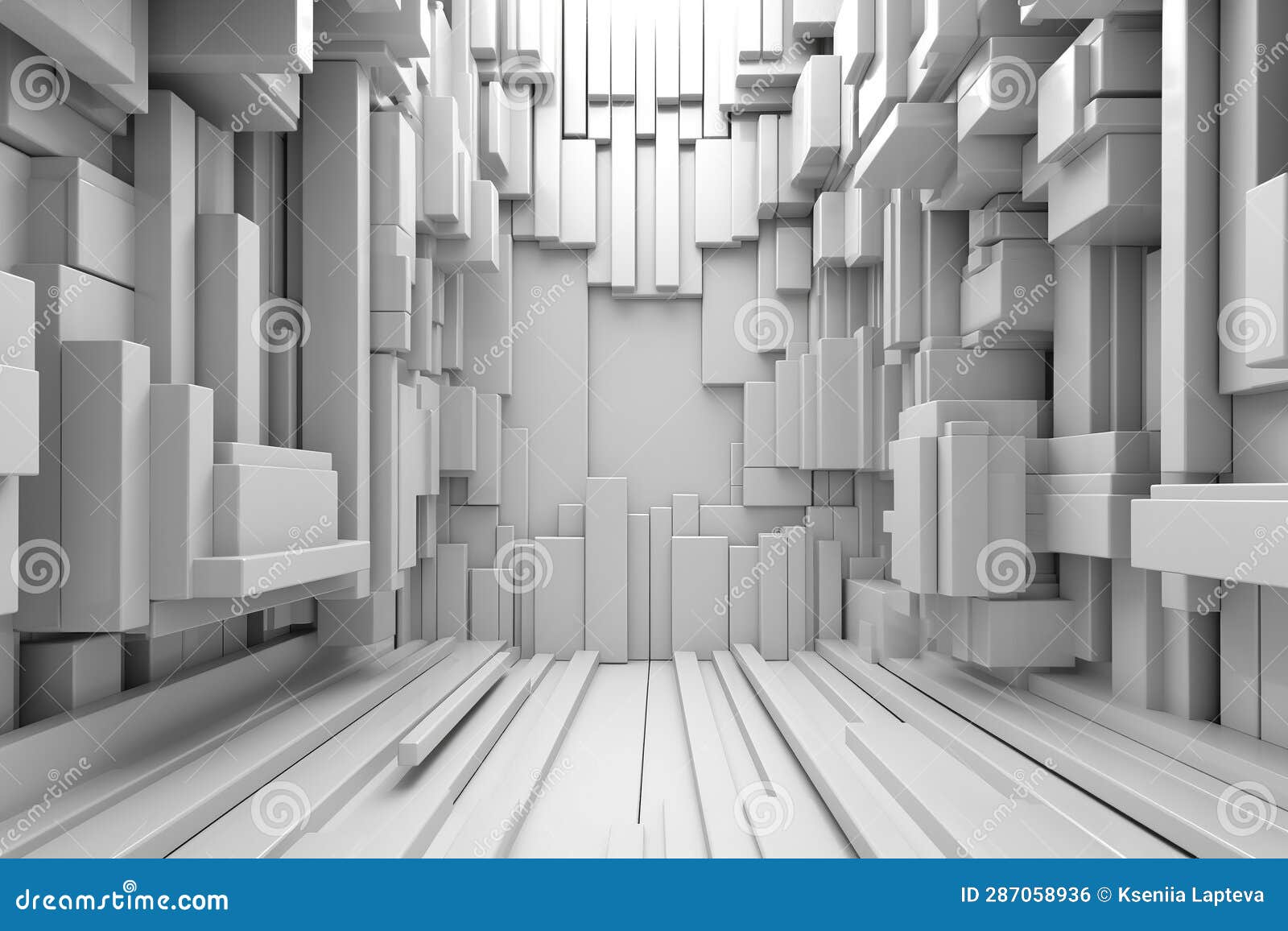 Abstract White Futuristic Blocks Background. Sci-fi Illustration Stock ...