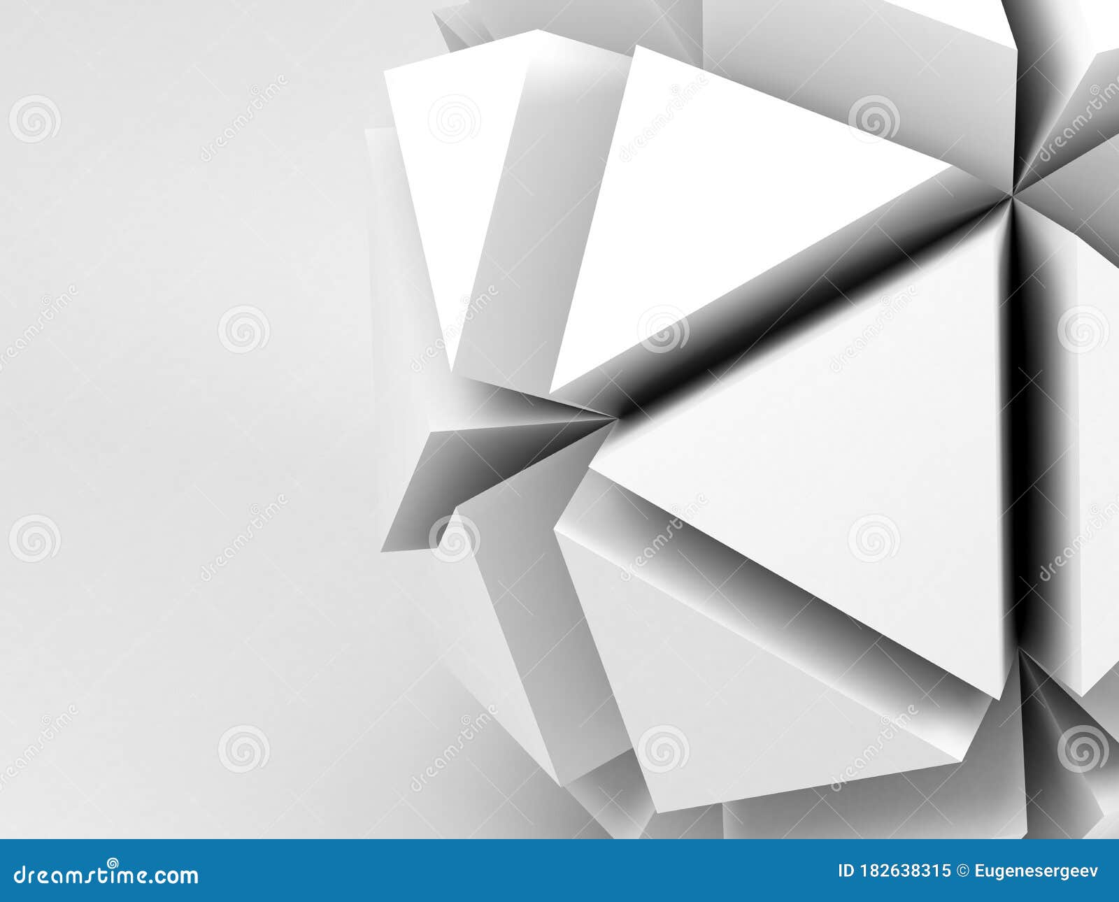Abstract White Geometric Background, 3d Renderi Stock Illustration ...