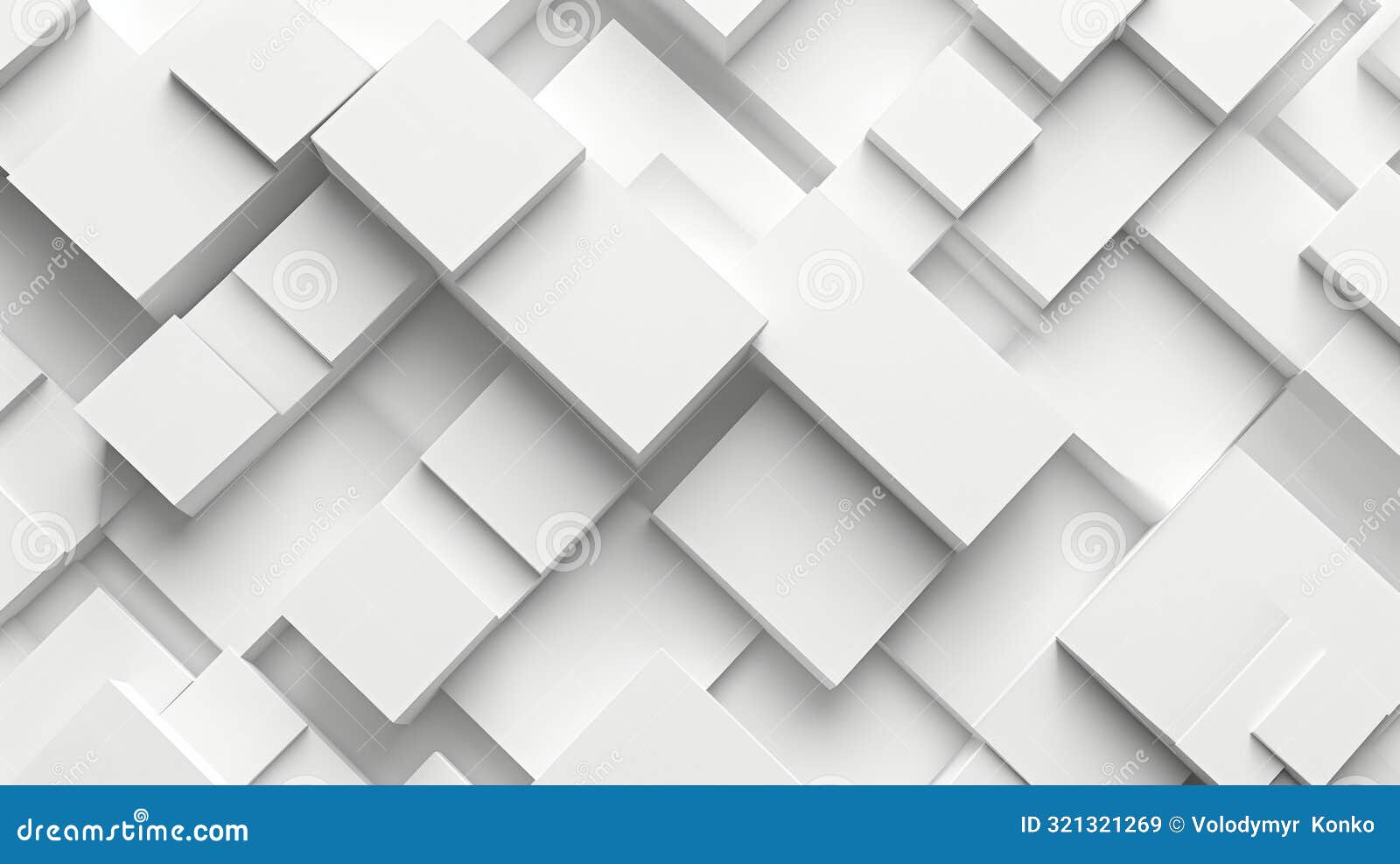 Abstract White Geometric 3d Background with Rectangular Shapes ...