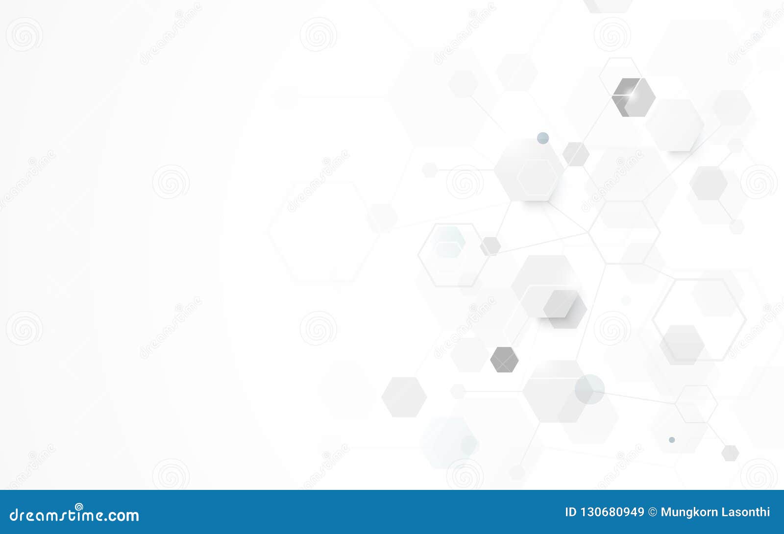 Abstract White Geometric Hexagon Shape with Science and Technology ...