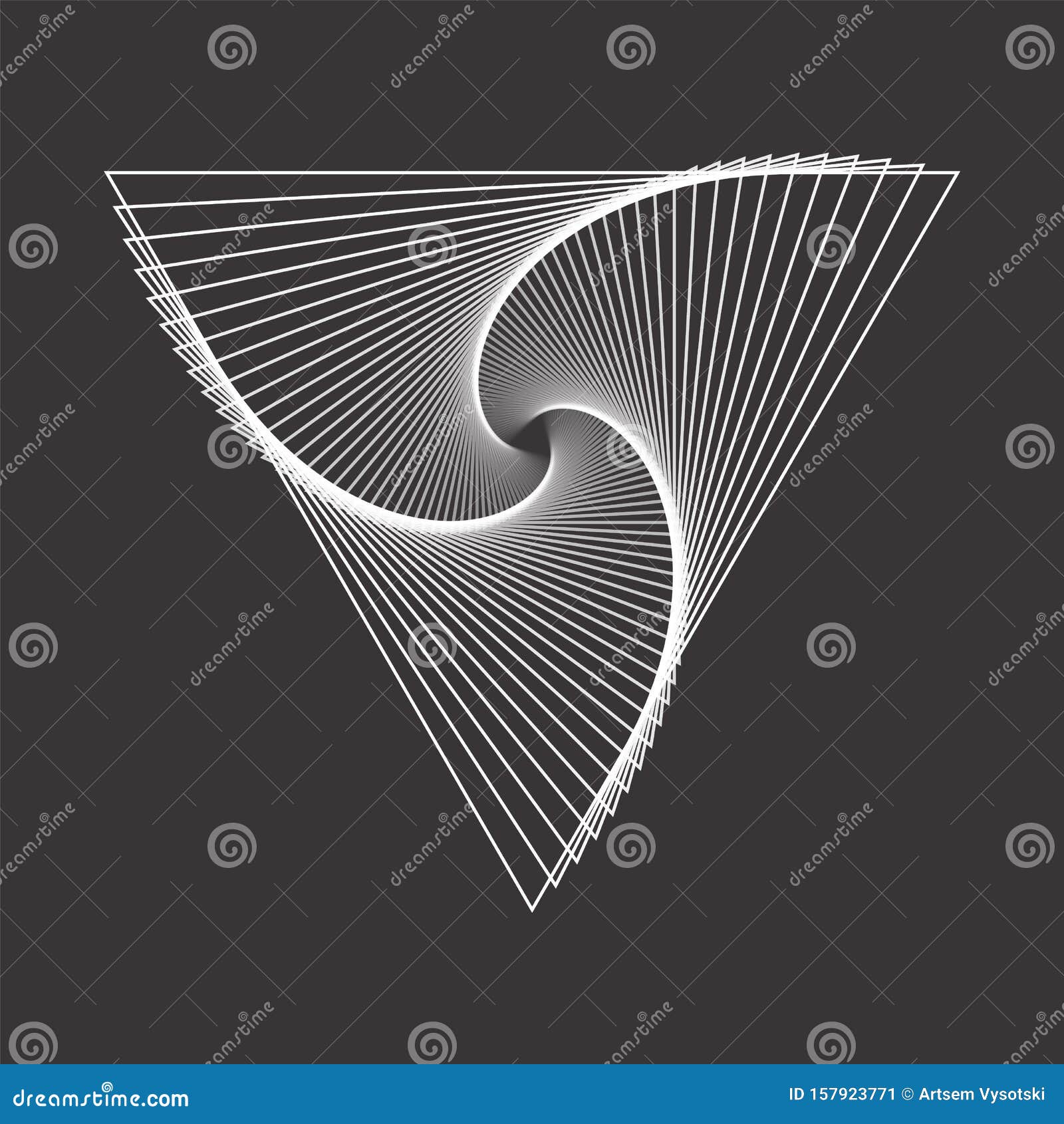 Abstract White Geometric Spirograph on Black Background Stock Vector ...