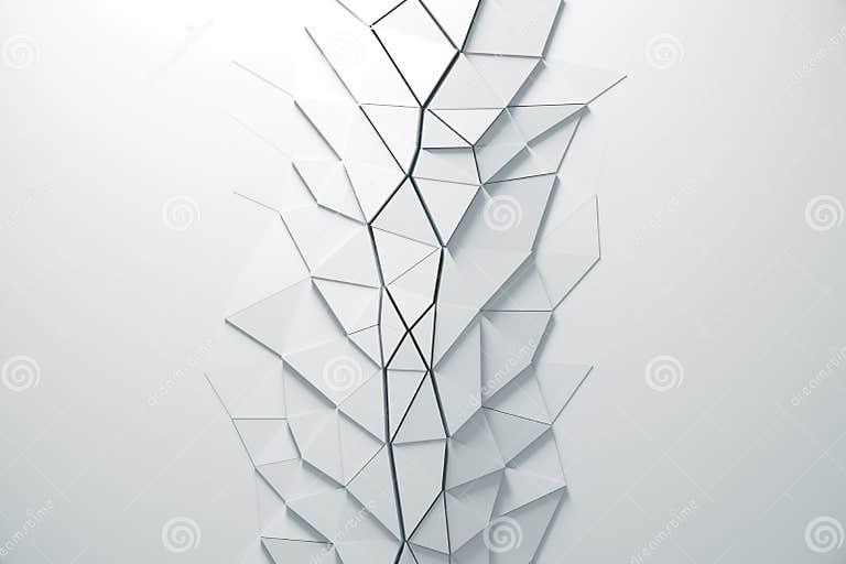 Abstract White Geometric Surface Quad Loop Clean Minimal Pattern, 3d ...