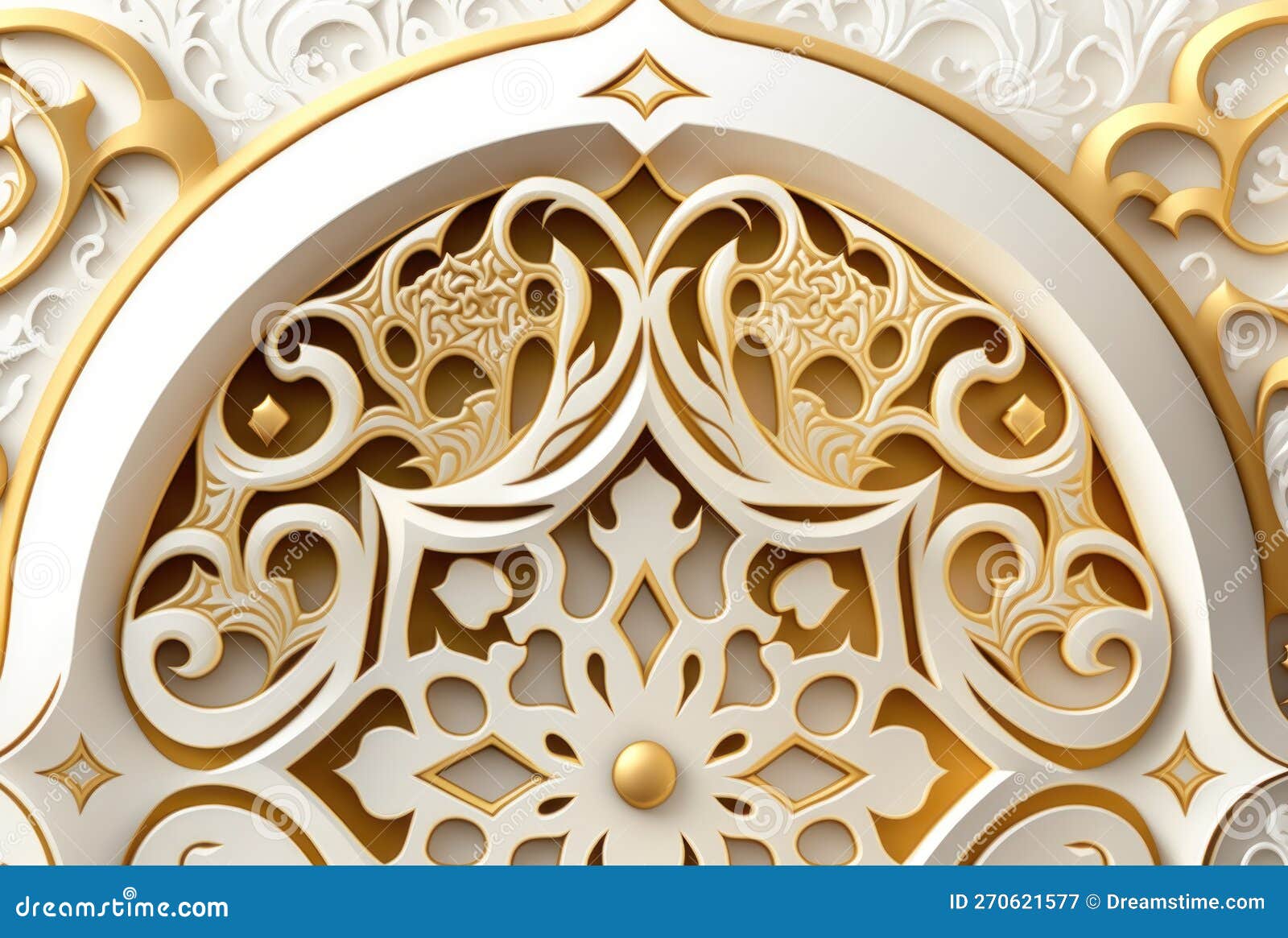 Abstract White and Gold Background with Arabic Ornaments Stock ...
