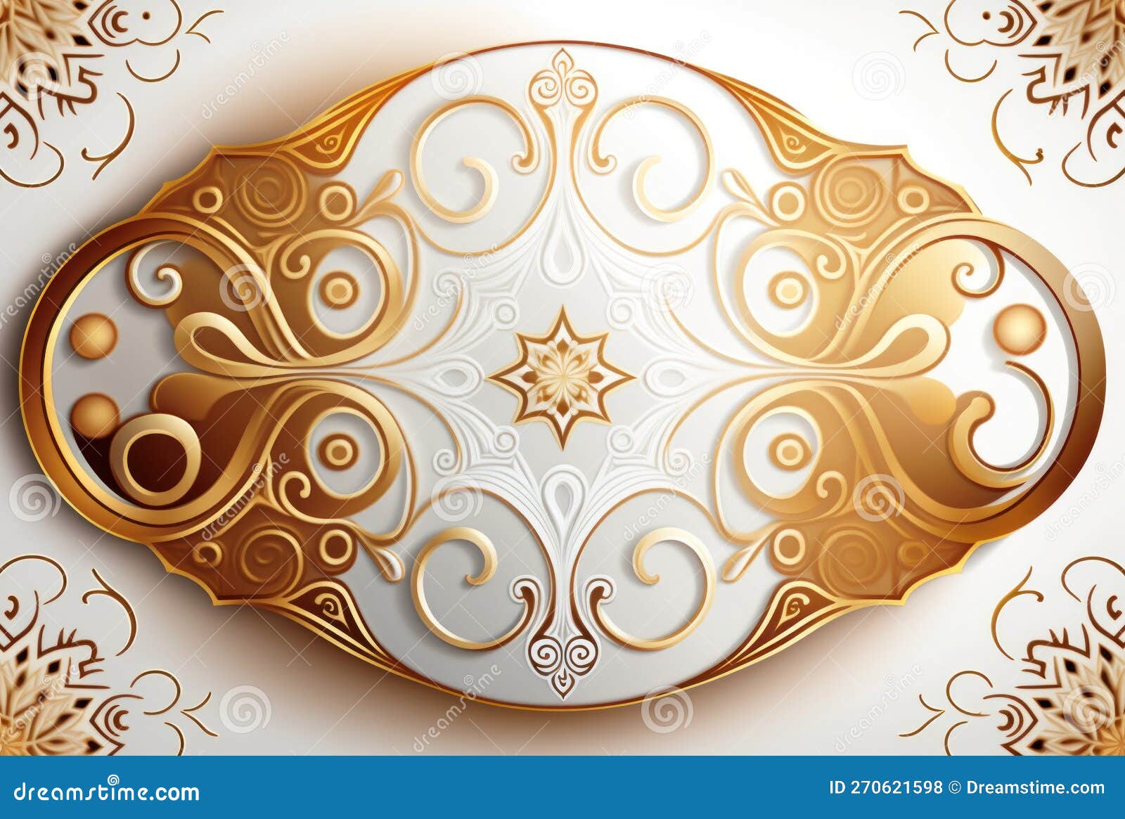 Abstract White and Gold Background with Arabic Ornaments Stock ...