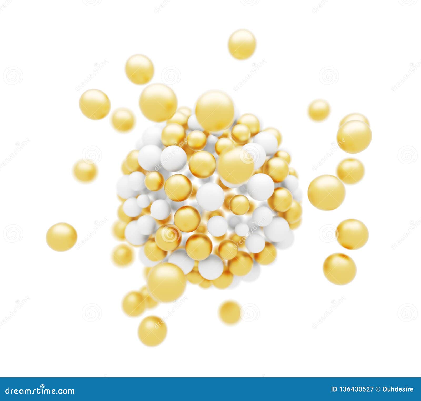 Abstract White and Gold Particles Molecular Structure Stock ...
