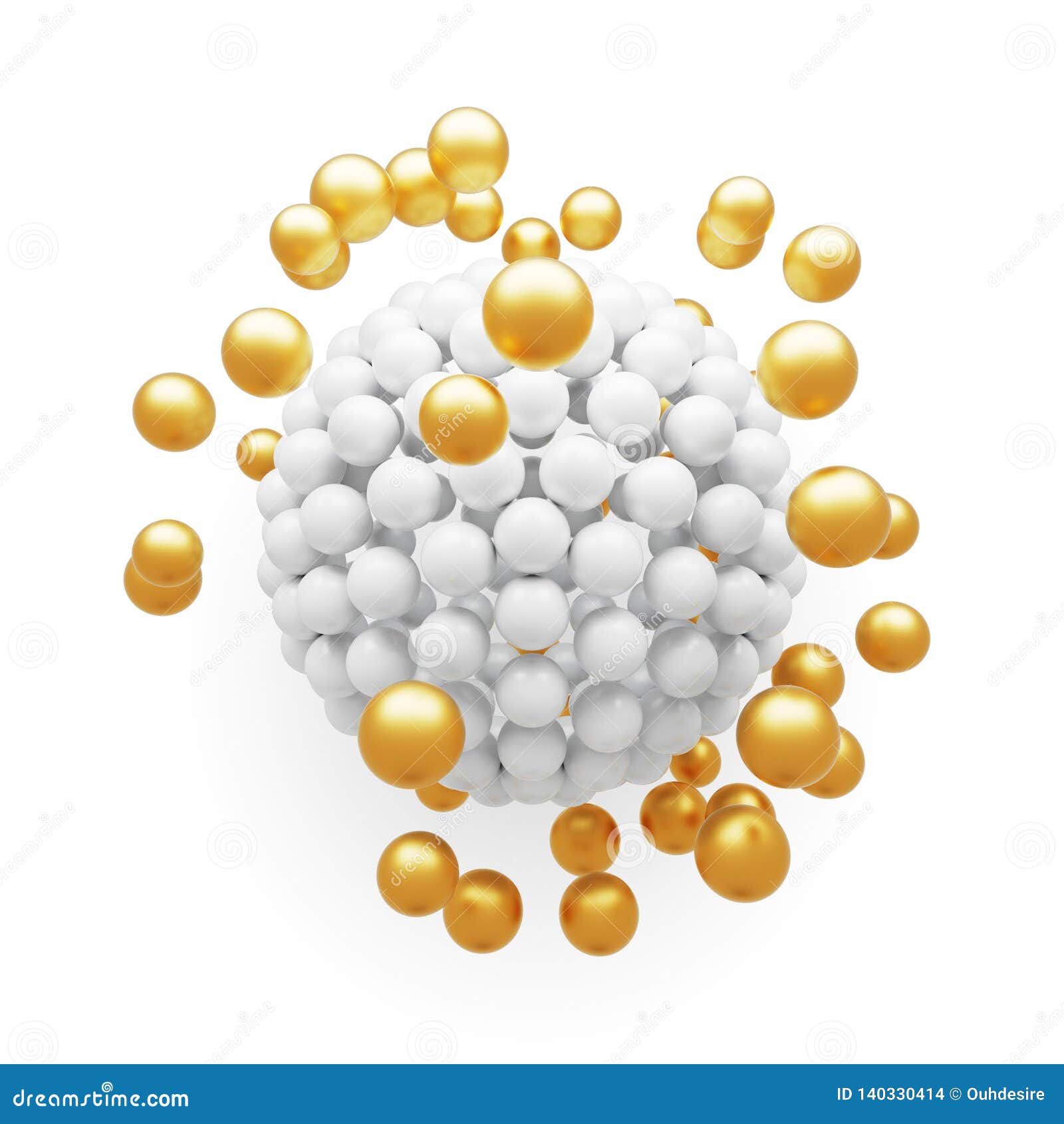 Abstract White and Gold Particles Molecular Structure Stock ...