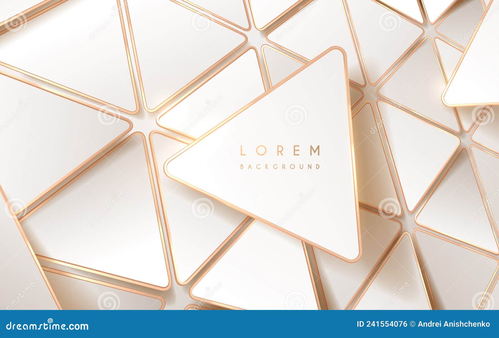 Abstract White and Gold Triangle Shapes Background Stock Vector ...
