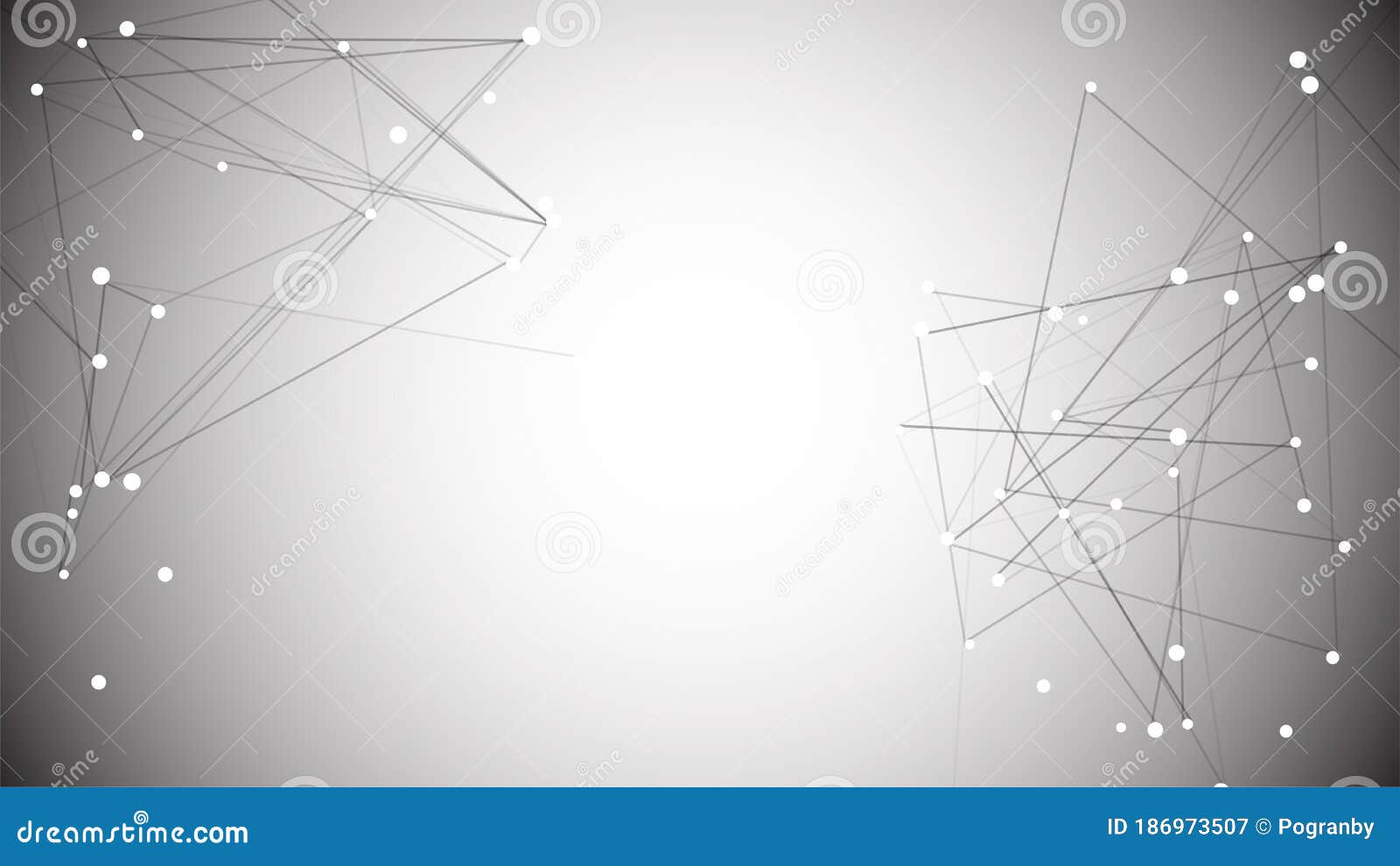 Abstract White Gray Gradient Background. Dots Connected with Lines ...