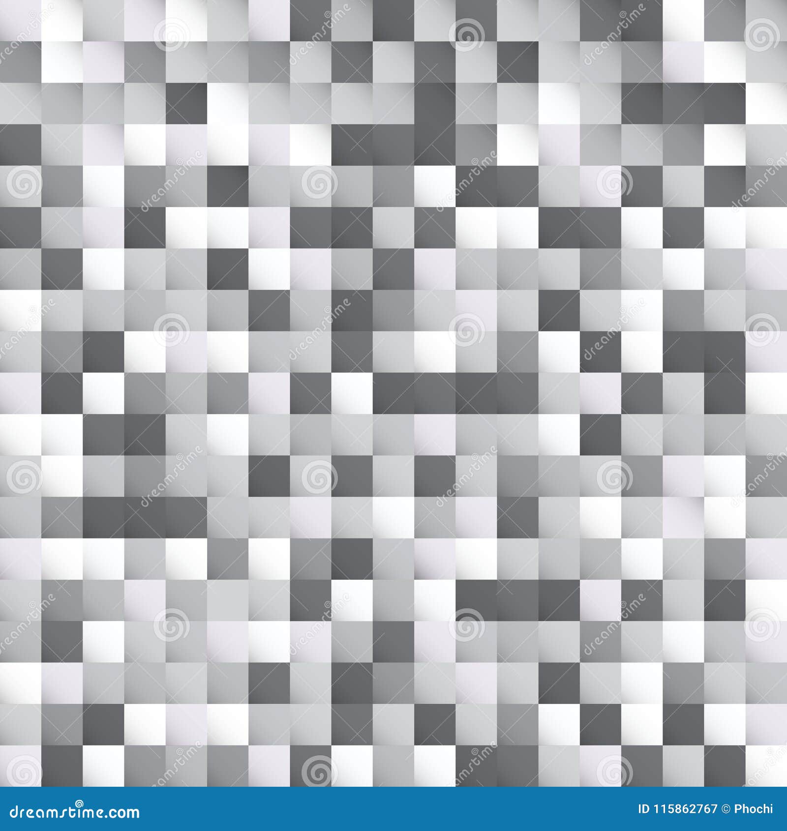 Abstract White and Gray Squares Pattern Pixel Background Design Stock ...