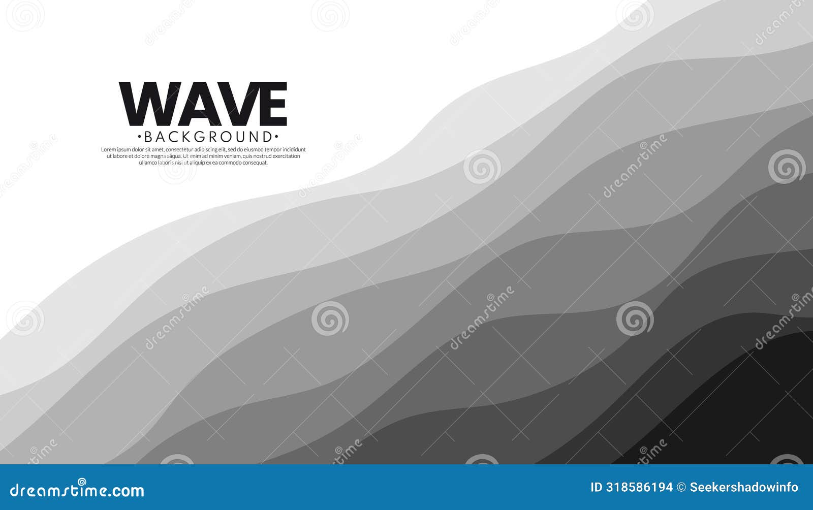 Abstract White Gray Wave Background. Minimal Style Gray Wave Curve ...