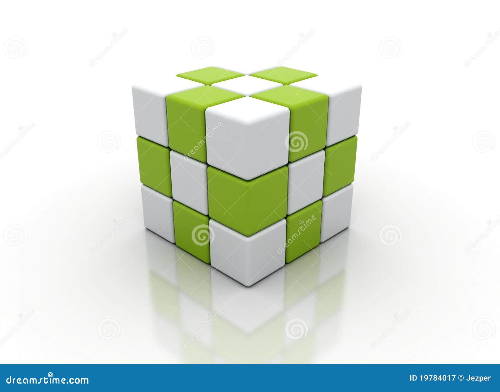 Abstract White and Green Cubes Stock Illustration - Illustration of ...