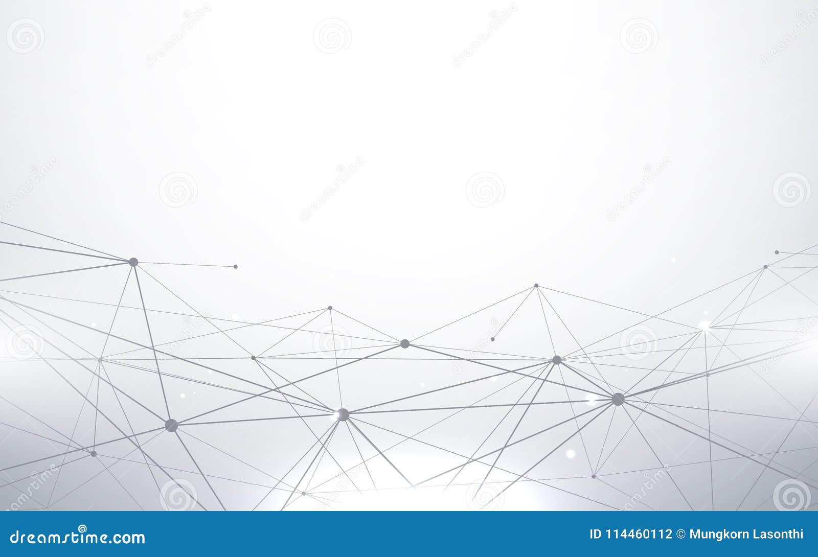 Abstract White and Grey Futuristic Molecules. Lines and Technology ...