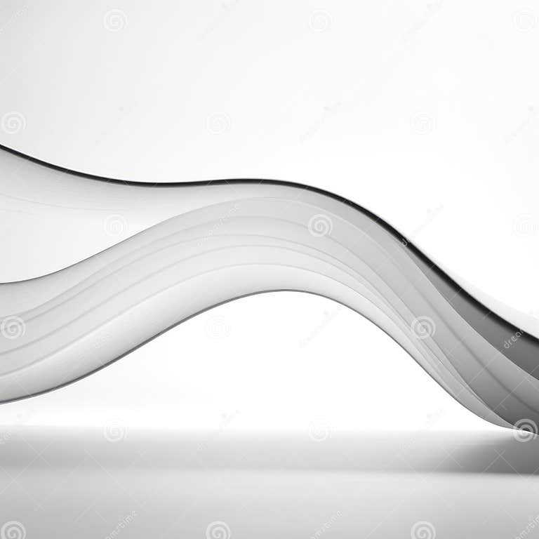 Abstract White and Grey Wavy Wave with Light Reflection Stock ...
