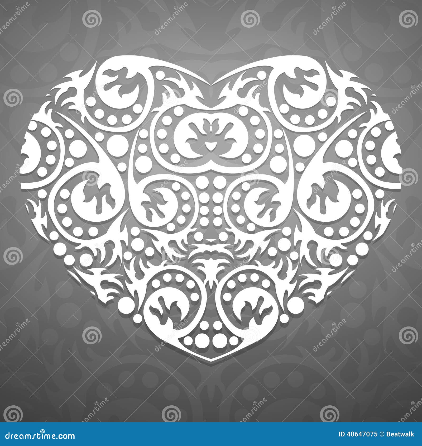 Abstract white heart stock vector. Illustration of retro - 40647075