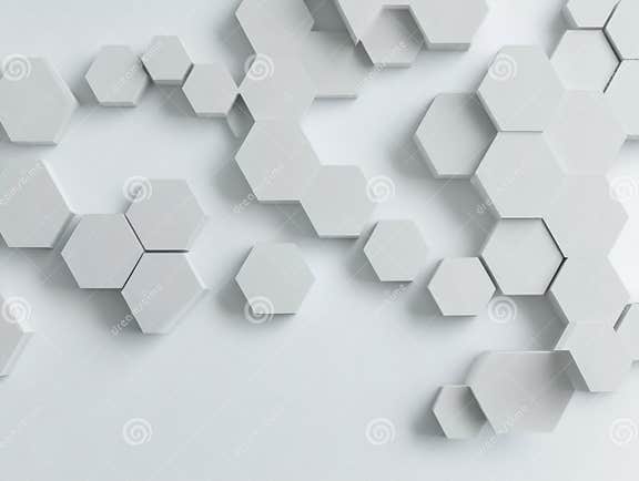 Abstract White Hexagon Pattern on a Textured Background Stock ...