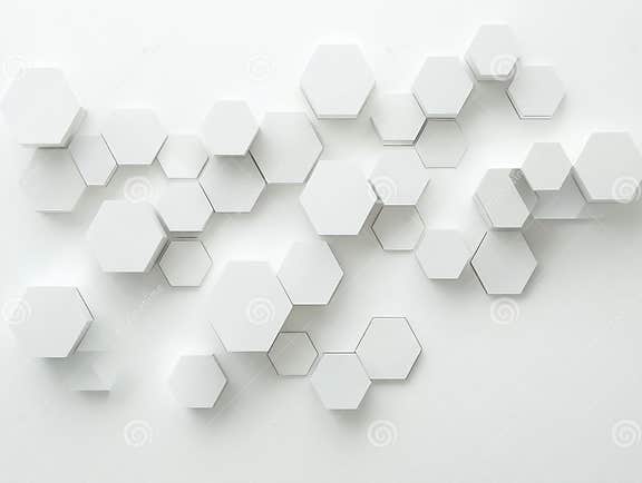 Abstract White Hexagon Pattern on a Wall Stock Illustration ...
