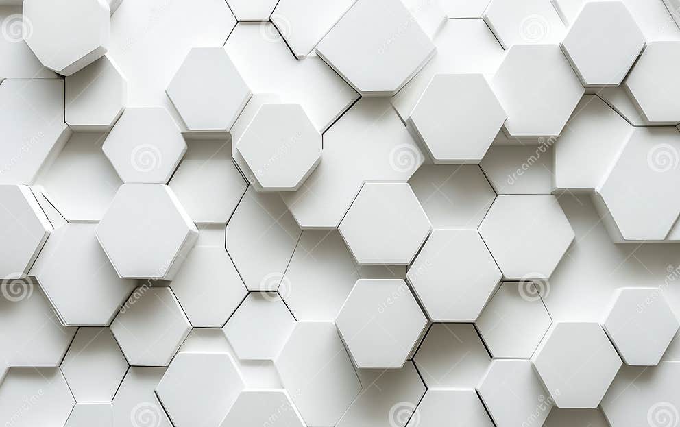 Abstract White Hexagon Pattern Wall Stock Illustration - Illustration ...