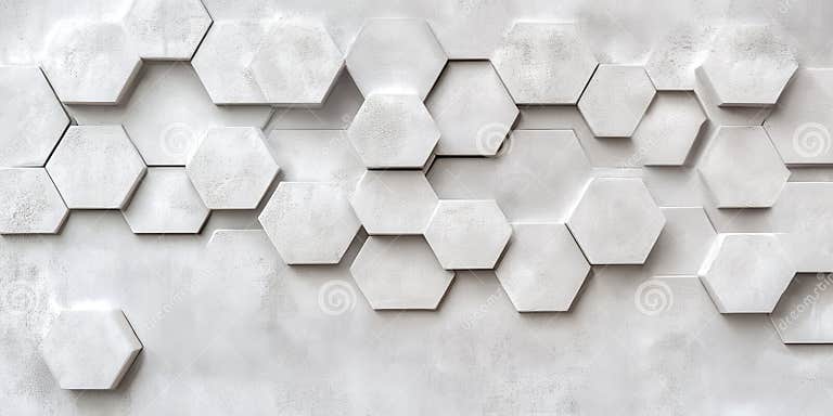 Abstract White Hexagon Pattern Wall Stock Illustration - Illustration ...