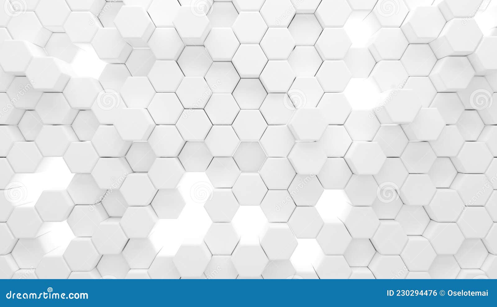 Abstract White Hexagon Shapes Background,hexagon Shape Raised High and ...