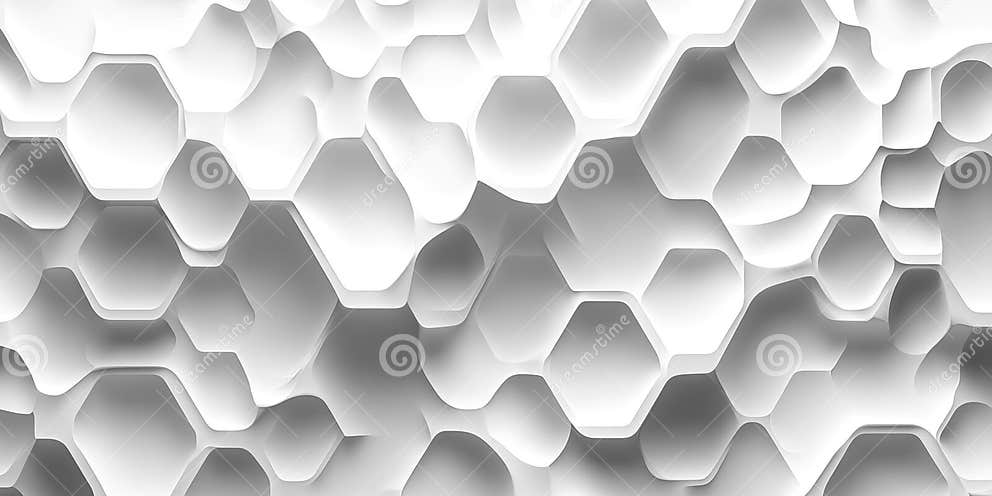 Abstract White Hexagonal Pattern with 3D Depth Created for Modern Design and Background Use ...