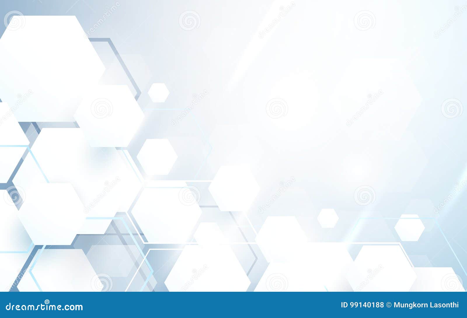 Abstract White Hexagons Repeating and Futuristic Technology Concept ...