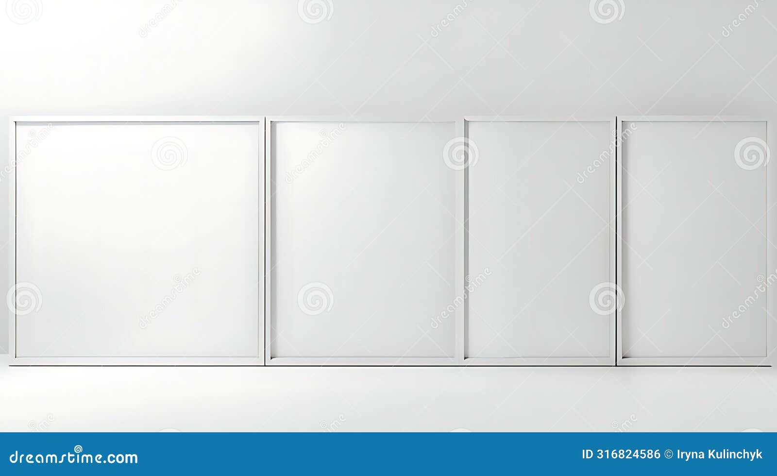 Abstract White Horizontal Background with White Empty Frames of ...