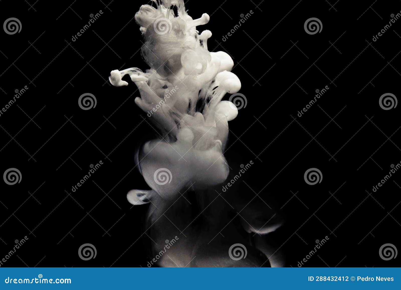 Abstract White Ink in Water on a Black Background. Ink in Water Stock ...