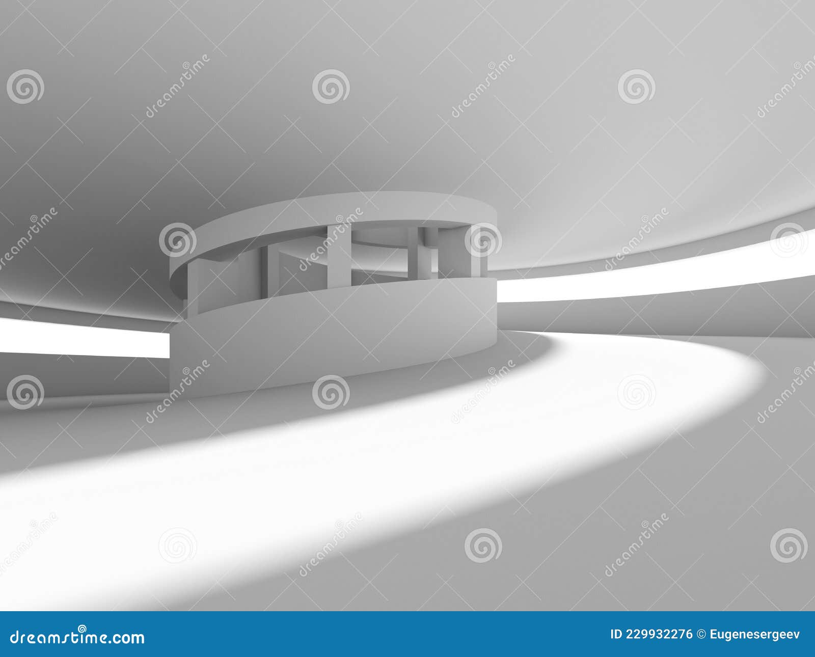 3d Interior Background of an Empty Spiral Ramp Stock Illustration ...