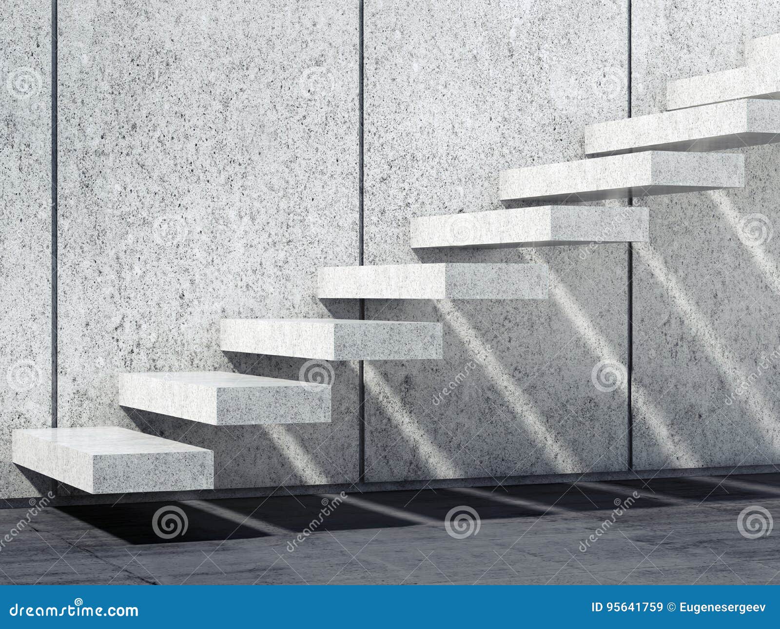 Abstract White Interior Background, Stairs 3d Stock Illustration ...