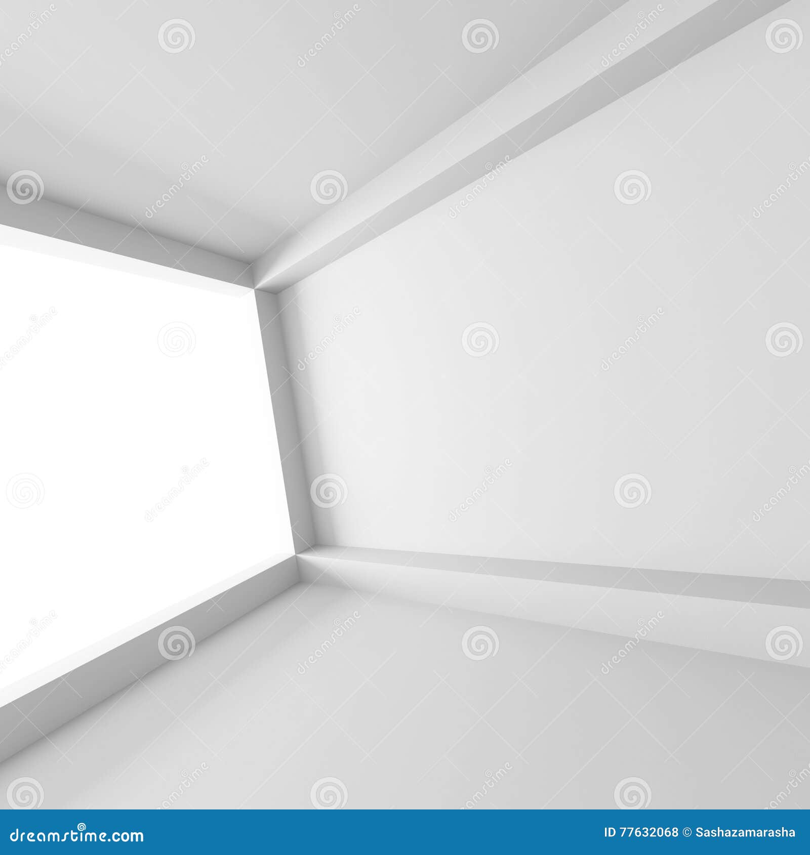 Abstract White Interior with Big Window Stock Illustration ...