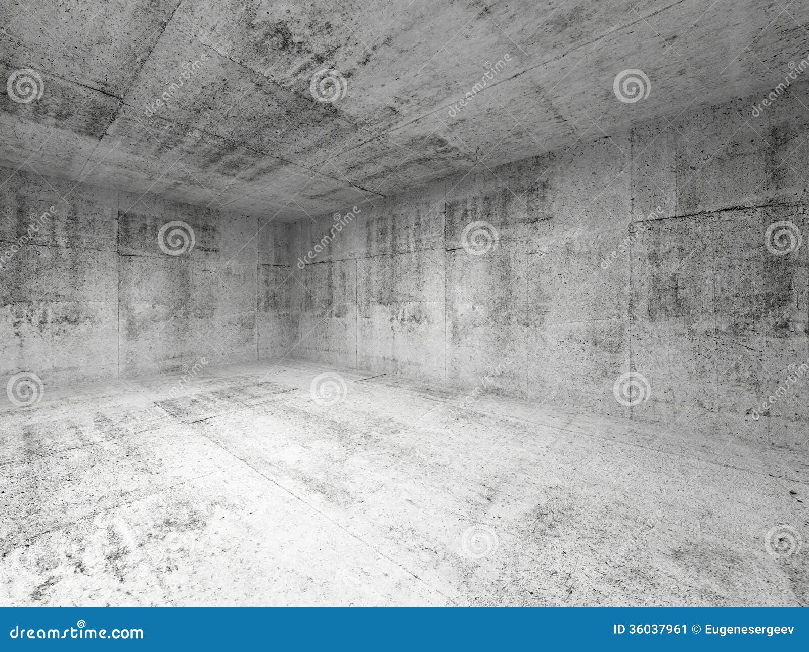 Abstract White Interior of Empty Concrete Room Stock Illustration ...
