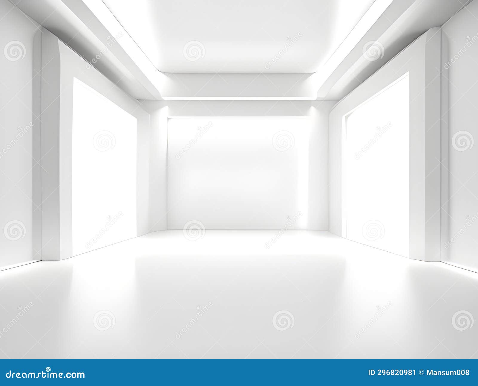 Abstract White Interior with the Empty Floor Stock Illustration ...