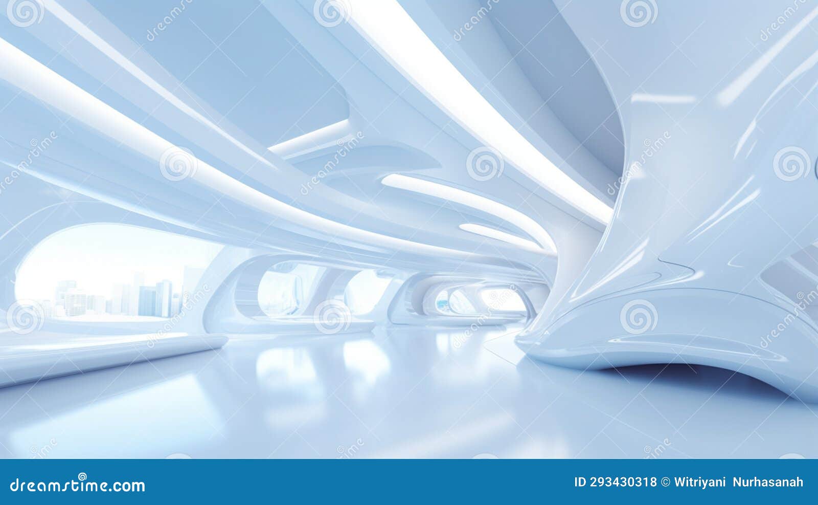Abstract White Interior Highlights Future. Architectural Background. Ai ...