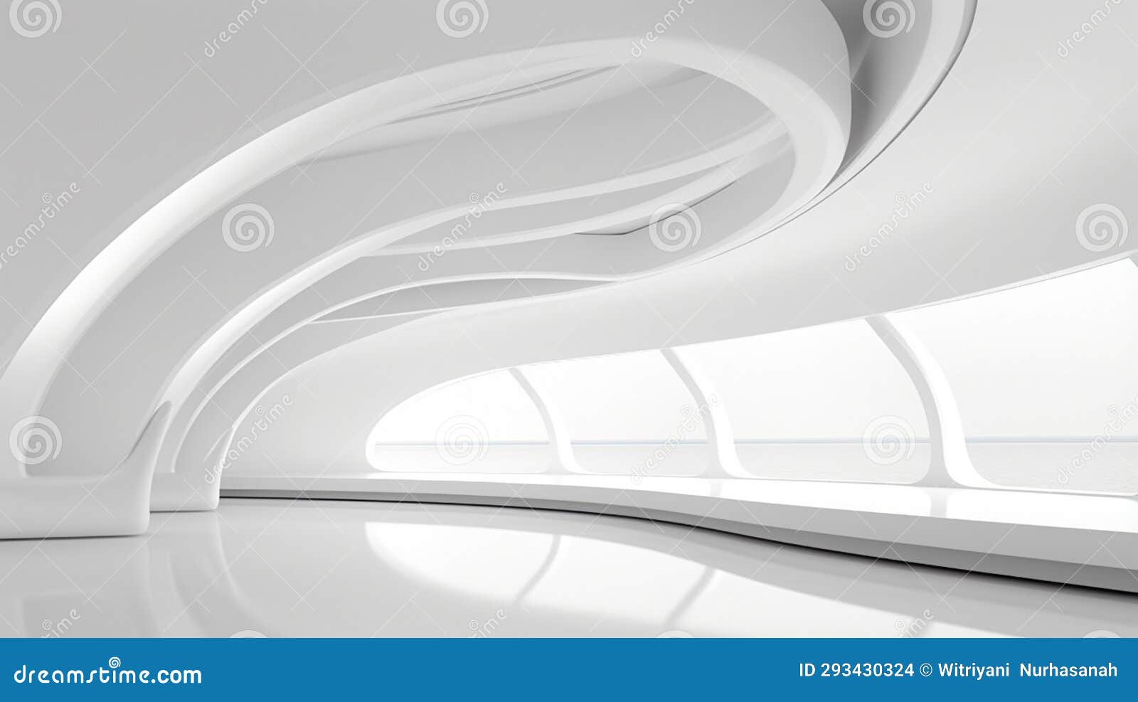 Abstract White Interior Highlights Future. Architectural Background. Ai ...