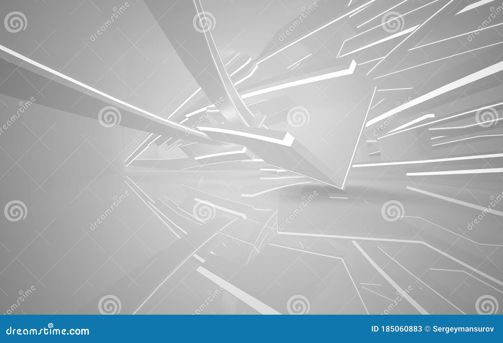 Abstract White Interior with Neon Lighting. Stock Illustration ...