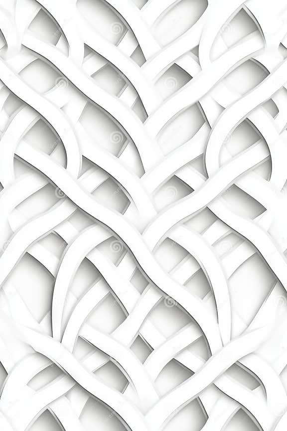 Abstract White Interwoven Pattern with 3D Effect Stock Illustration ...