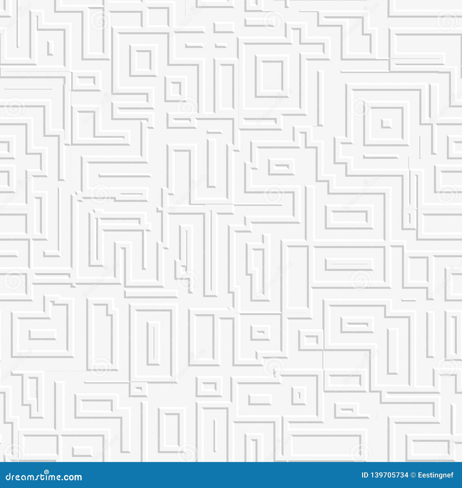 Abstract White Labyrinth Background. Seamless Pattern Stock ...