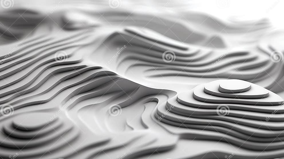 An Abstract White Landscape with Soft Contours Forms a Serene and ...