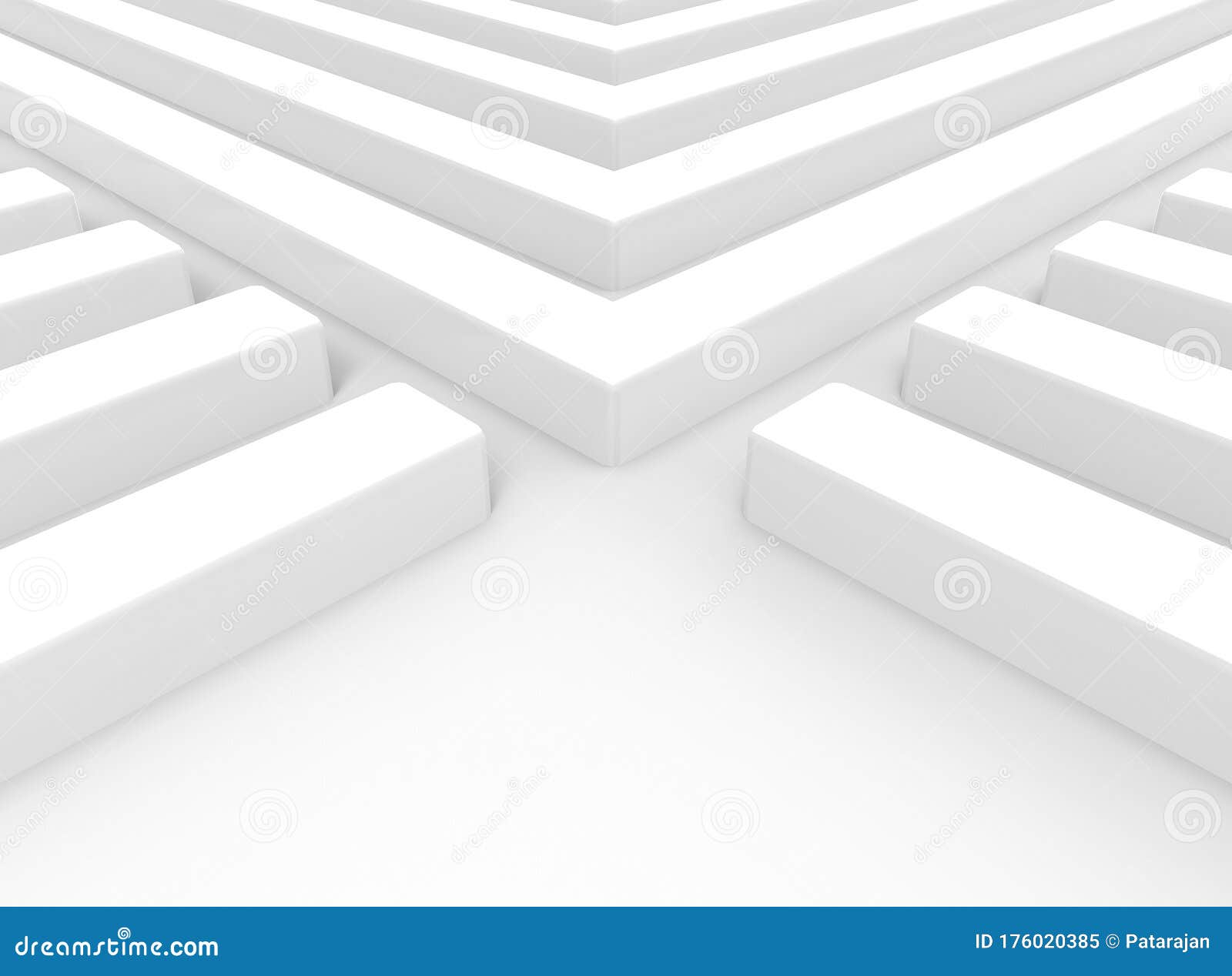 3d Rendering. Abstract White Long Rectangle Bars Blocks on Copy Space ...